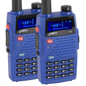 2 PACK - Rugged V3 - Business Band Two Way Handheld Radio - Analog Only ...